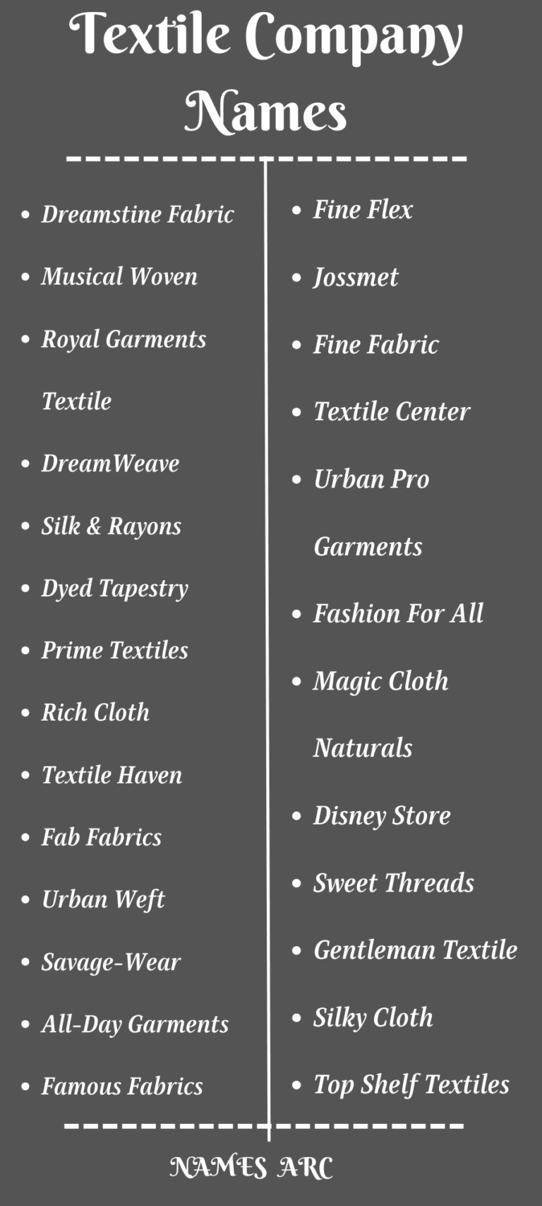 600+ Catchy Textile Company Names Ideas For You - Namesarc