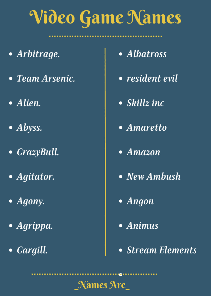 400+ Unique and Best Video Game Names - Namesarc