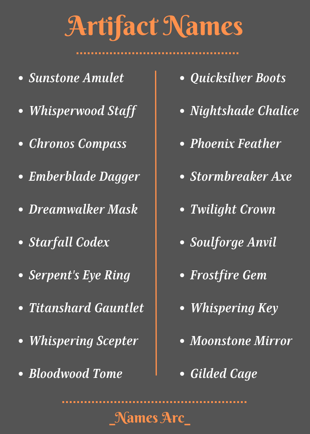 Artifact Names: 400+ Catchy and Best Names For Artifact - Namesarc